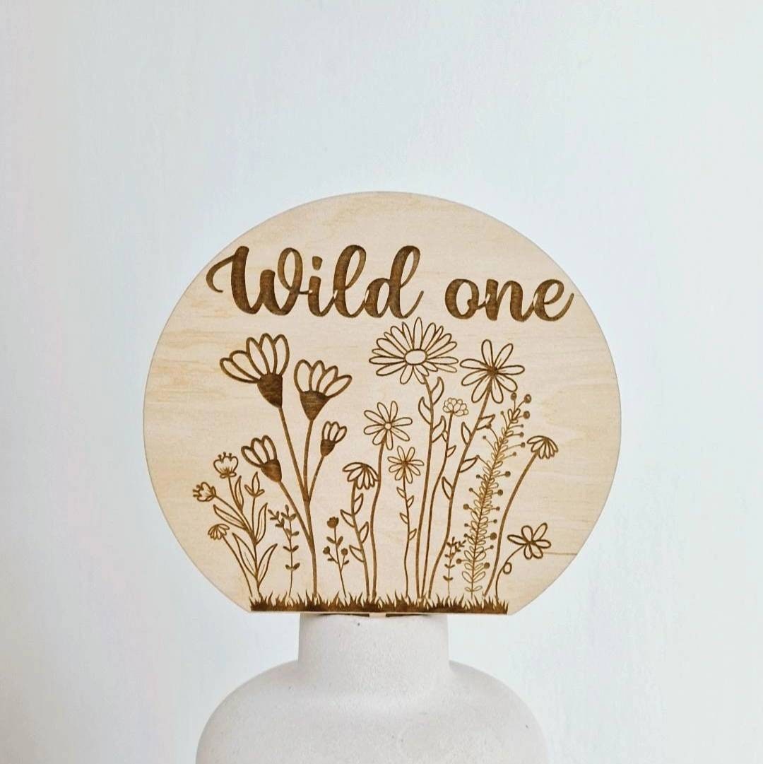 Custom Wild One Cake Topper, Daisy Birthday Decor, Wild One Wildflower ...