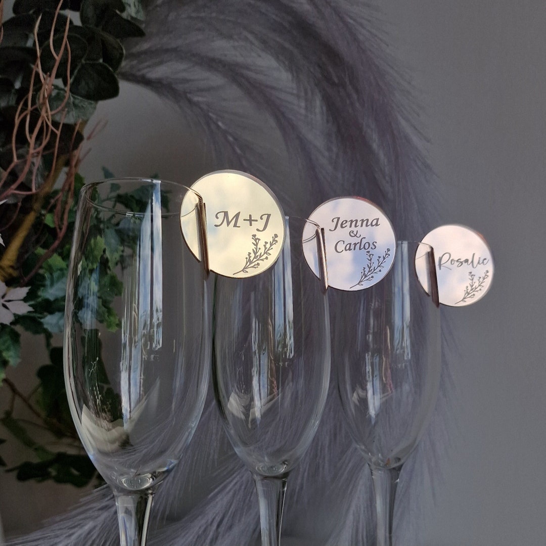 Personalized Drink Tags Acrylic Champagne Toppers Wedding Drink Name ...