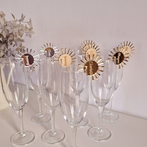 Personalized Sun Tags, Custom Drink Charms, Boho Sun Party Decor, Here ...