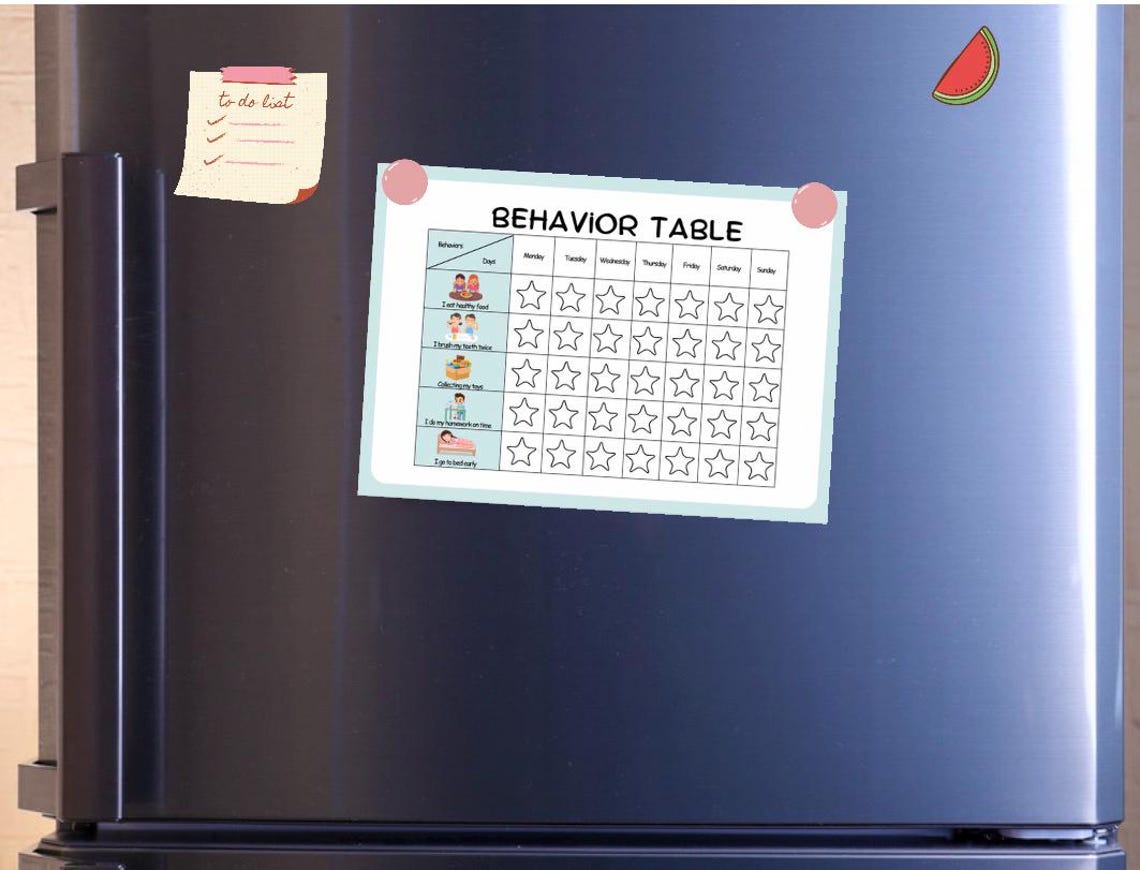 Kids Behavior Table, Behavior Chart, Digital Download, Pdf, Parents ...