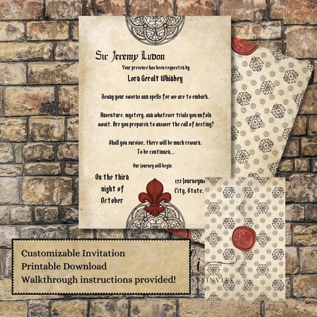 Customizable Dungeons & Dragons Campaign Invitation Template | Editable ...