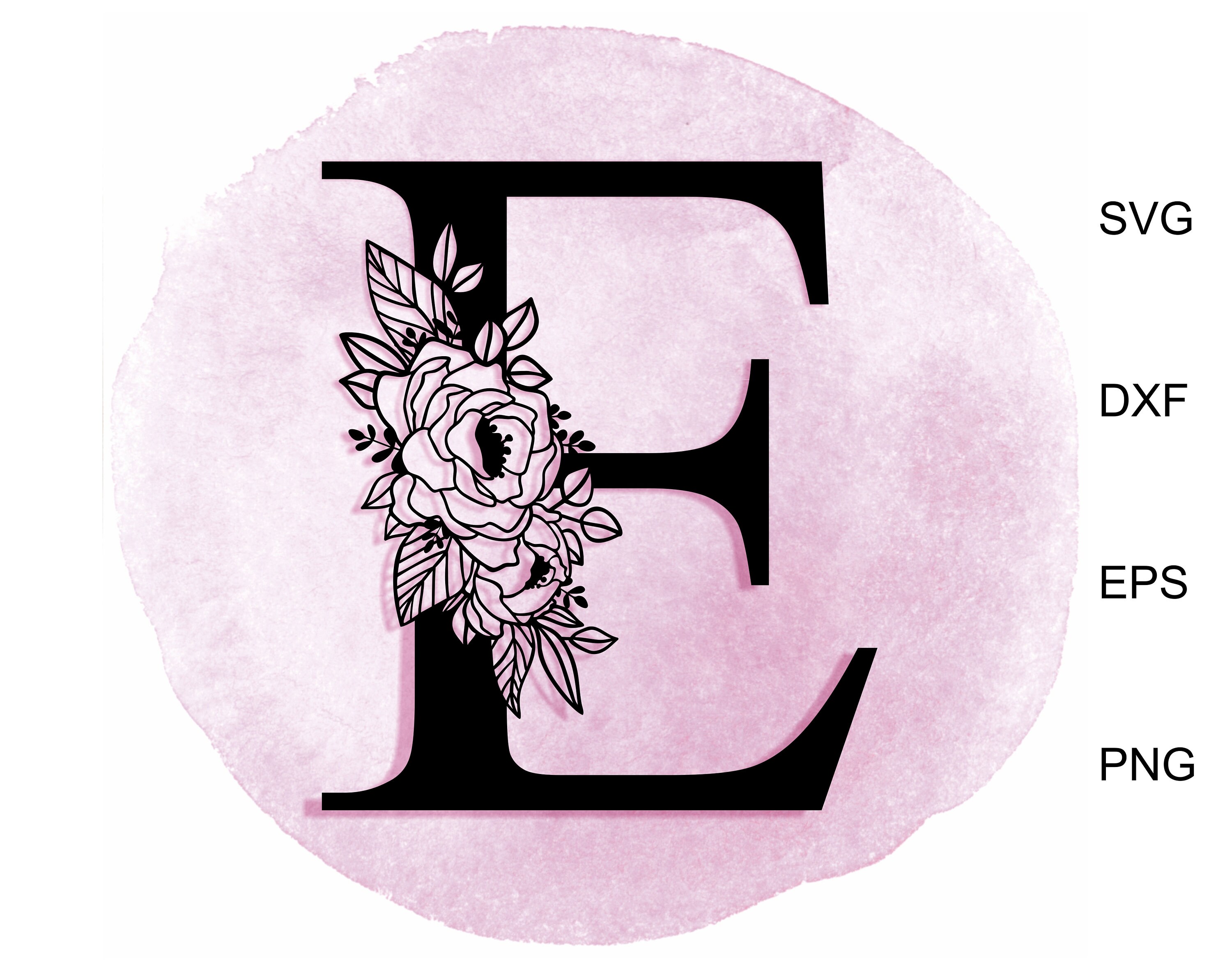 Floral Alphabet letter E svg Botanical alphabet svg Monogram | Etsy