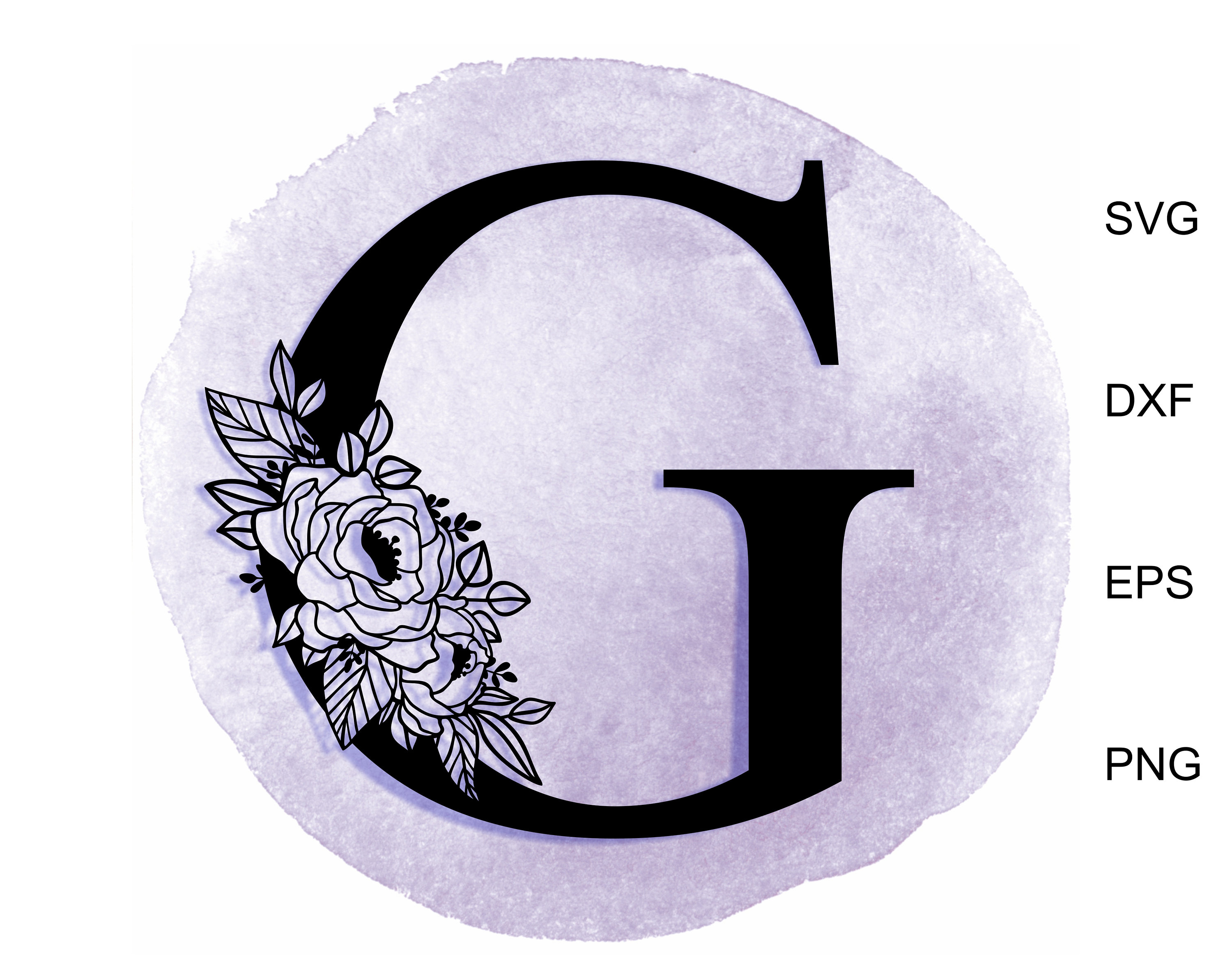 Floral Alphabet letter G svg Monogram Letter SVG Botanical | Etsy