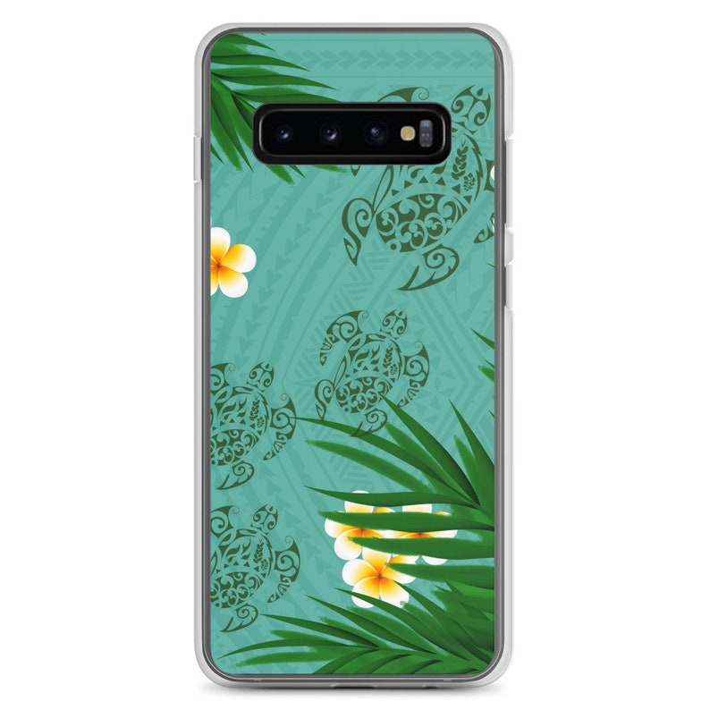 Honu Family Hawaiian Print Tribal Tattoo and Plumeria Fern Floral ...