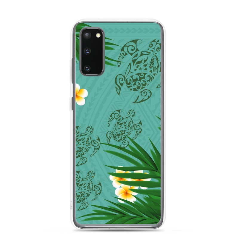 Honu Family Hawaiian Print Tribal Tattoo and Plumeria Fern Floral ...