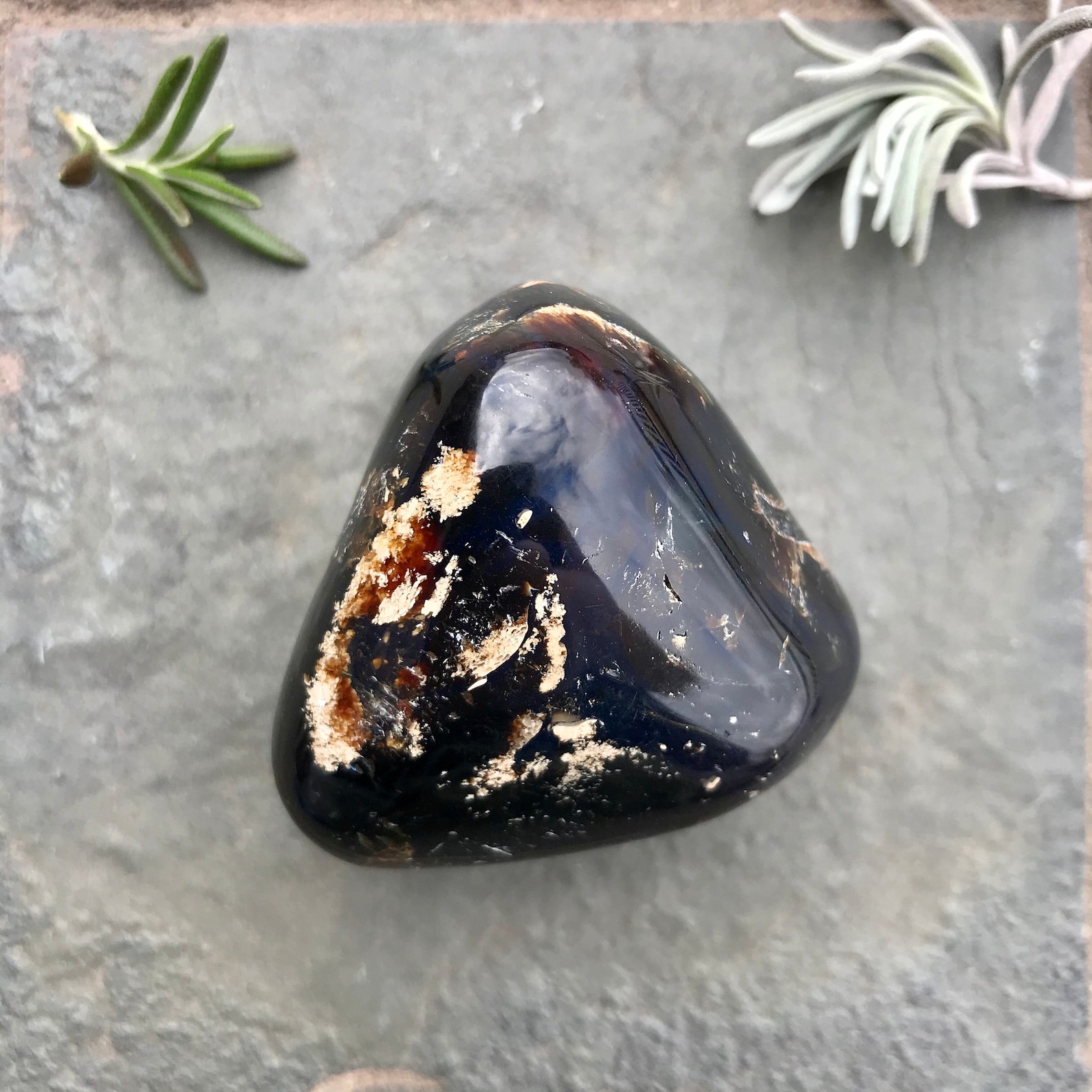 Rare Blue Amber Polished Specimen for Warmth and Protection, Indonesian ...