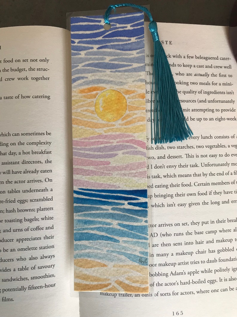 Watercolour Bookmark - Graduated Multi-coloured Sunset With Broken ...