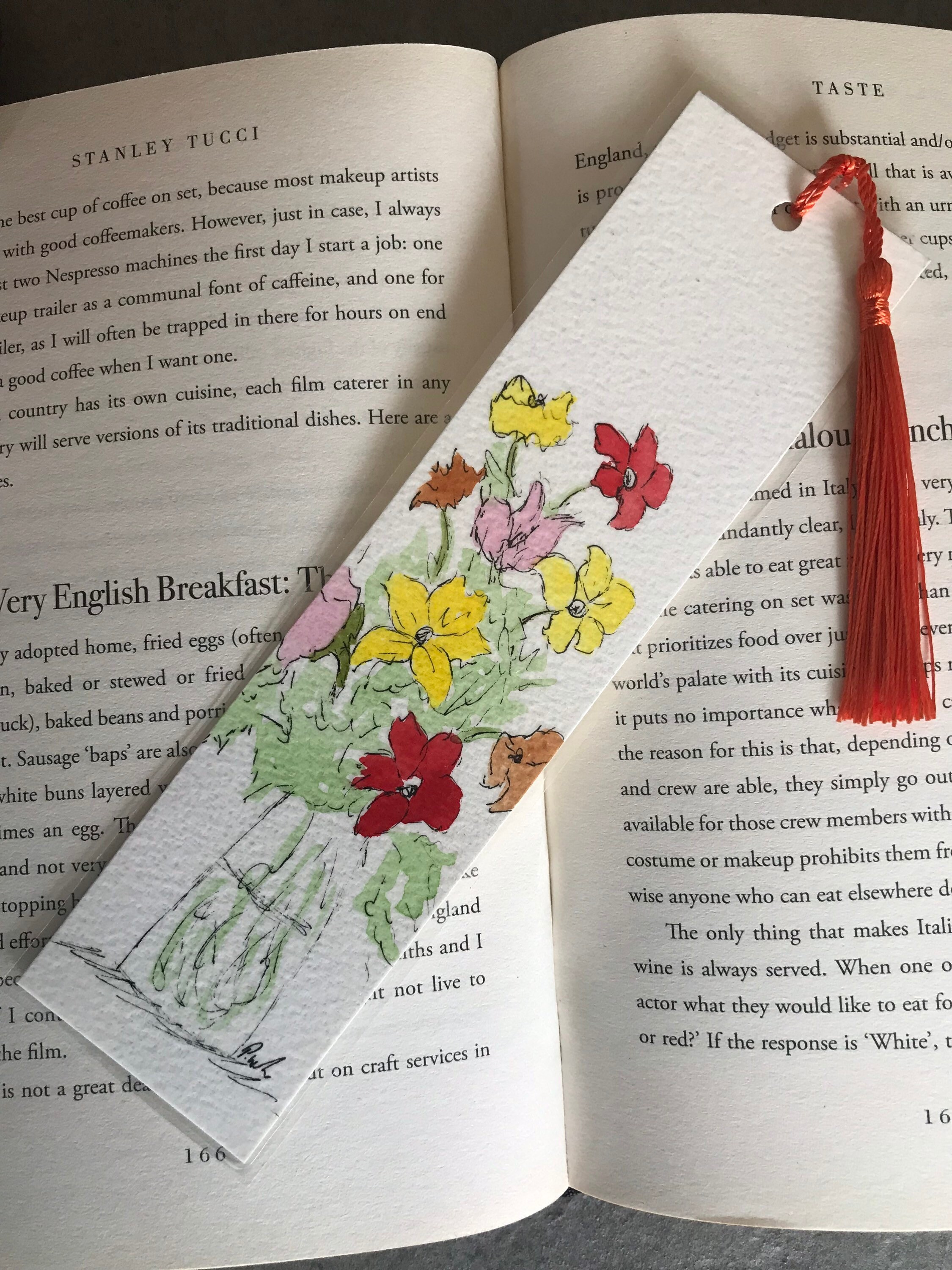 Floral Watercolour Bookmark - Original Hand Painted Bookmark - Multi ...