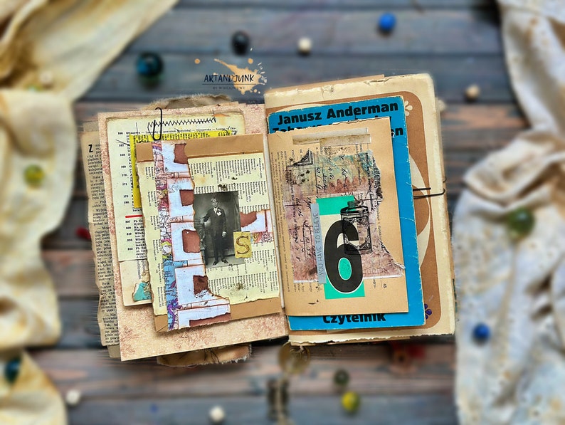 Old Book Pages Junk Journal Vintage Junk Journal Mixed Media Cover Junk ...