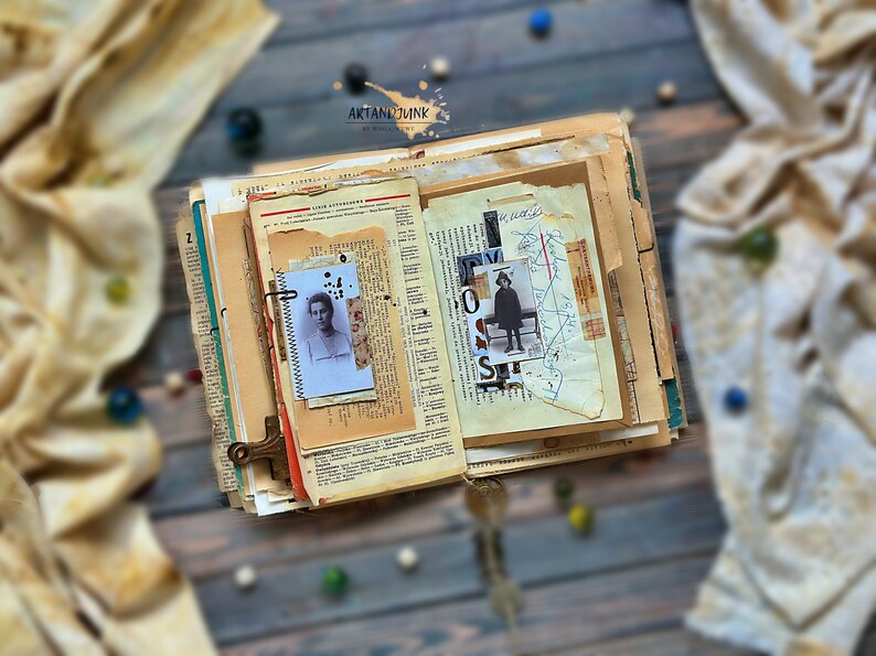 Old Book Pages Junk Journal Vintage Junk Journal Mixed Media Cover Junk ...