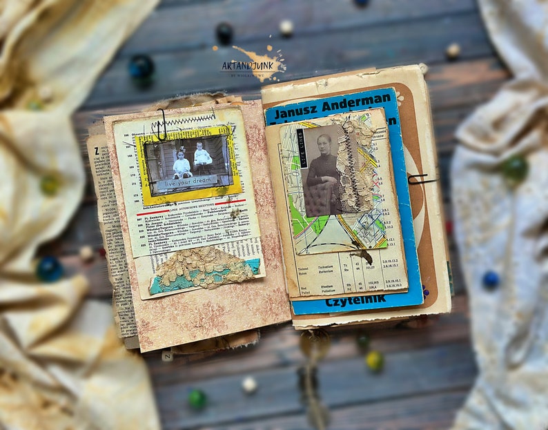 Old Book Pages Junk Journal Vintage Junk Journal Mixed Media Cover Junk ...