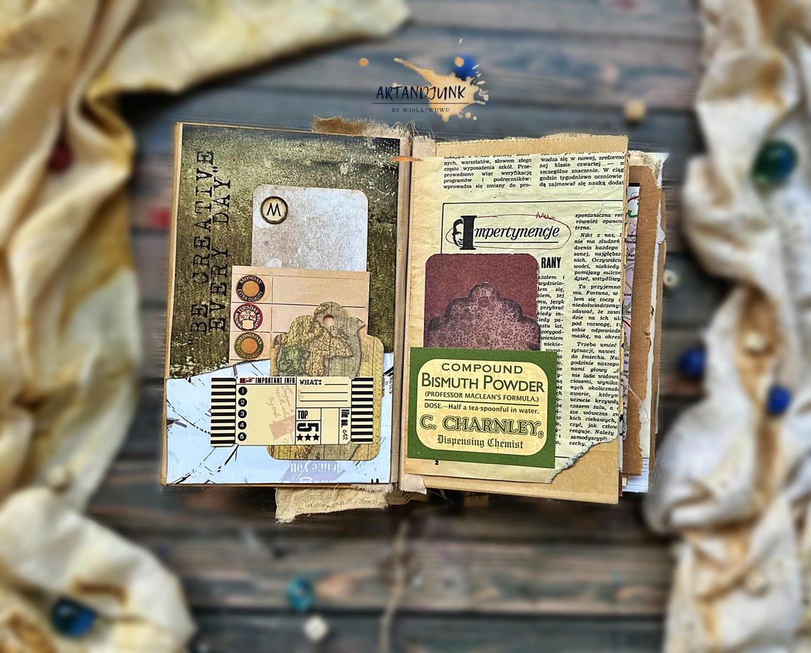 Old Book Pages Journal Vintage Junk Journal Old Book Cover Junk Journal ...