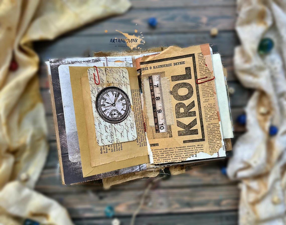 Old Book Pages Journal Vintage Junk Journal Old Book Cover Junk Journal ...