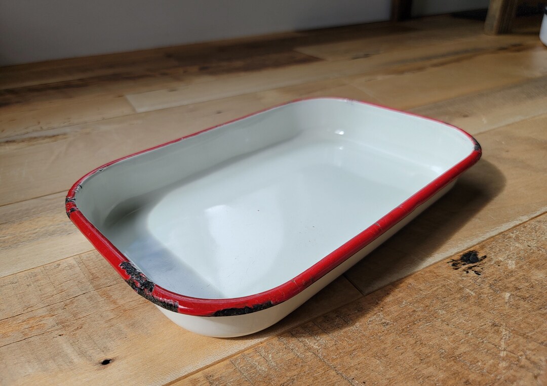 Enamel Pan Small Rectangular Vintage Enamel Pan - Etsy