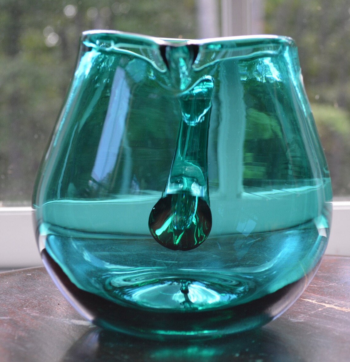 Aqua Green Blenko Glass Pitcher - Etsy