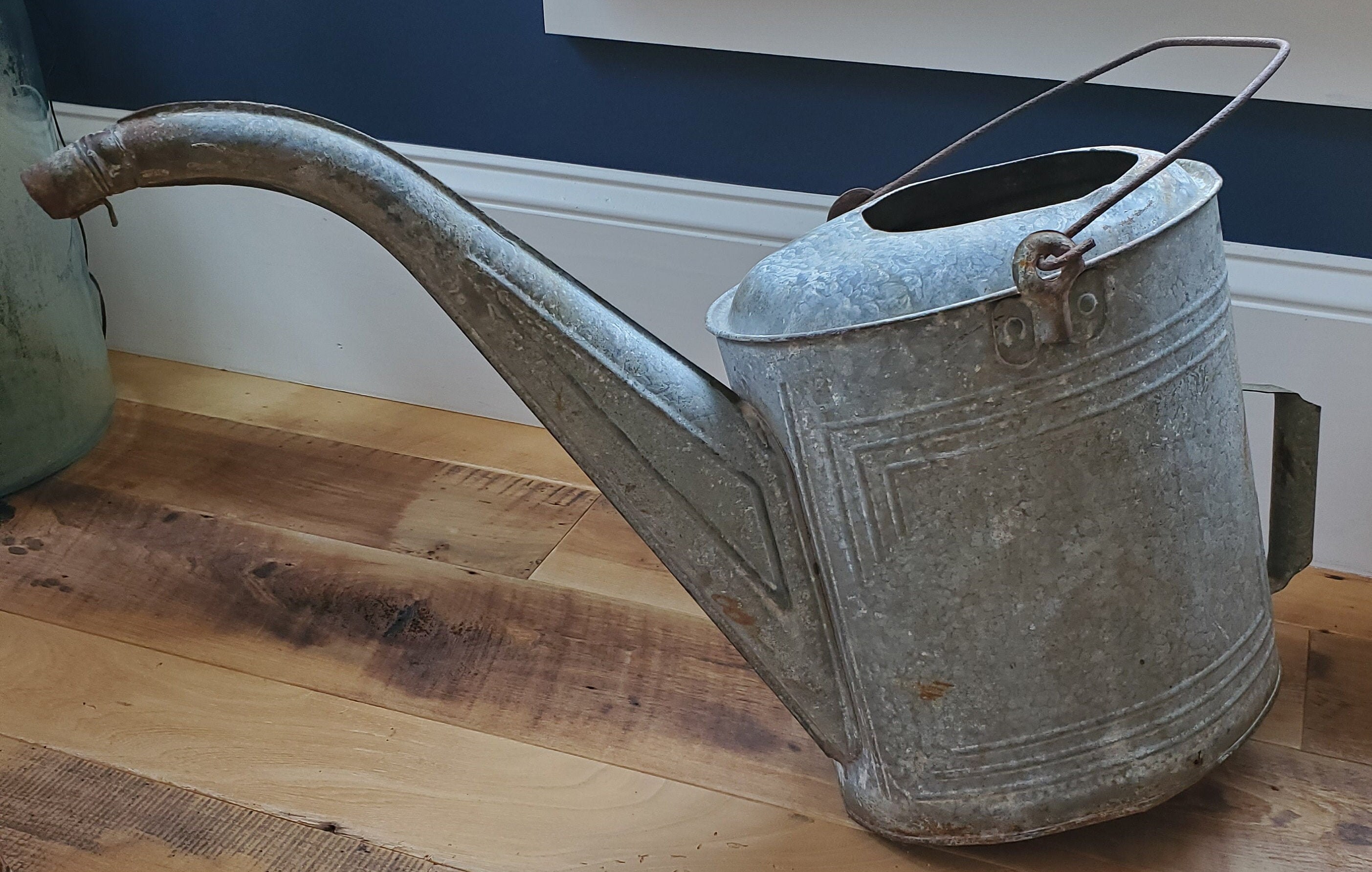Vintage Large Galvanized Steel Watering Can - Etsy