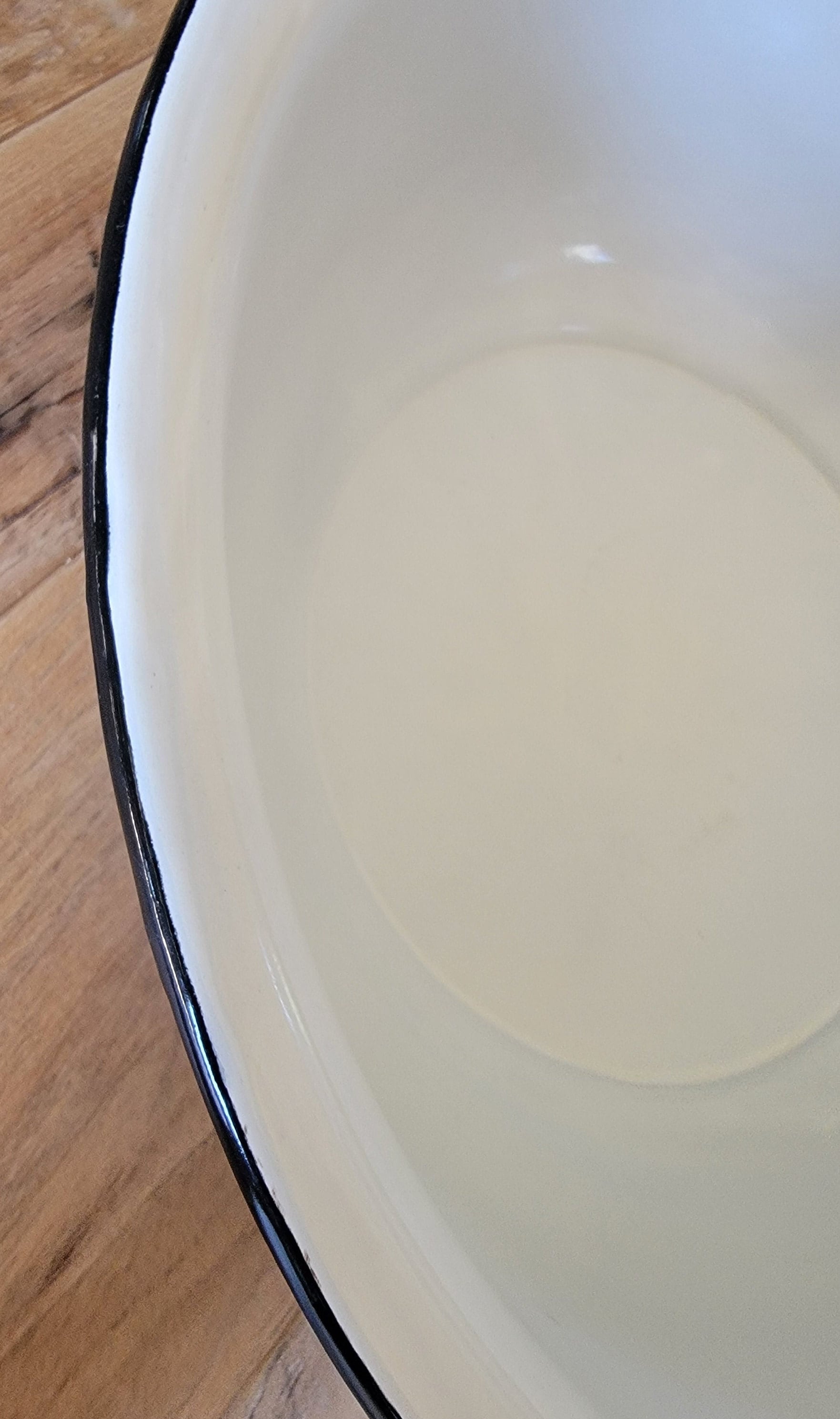 Extra Large Round Wash Basin White Enamel With Black Trim - Etsy