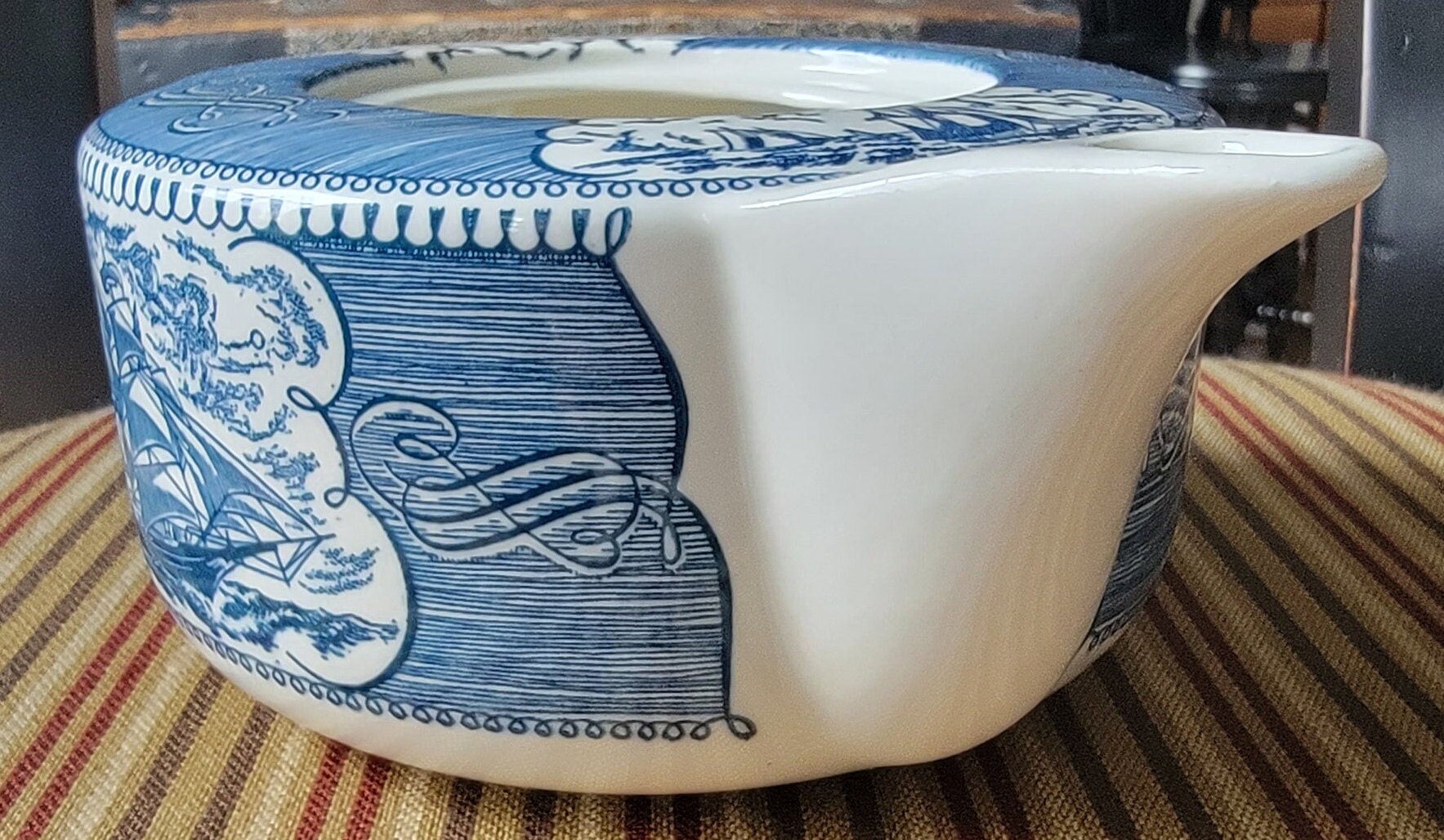 Royal Currier and Ives Blue Ship Teapot - Etsy