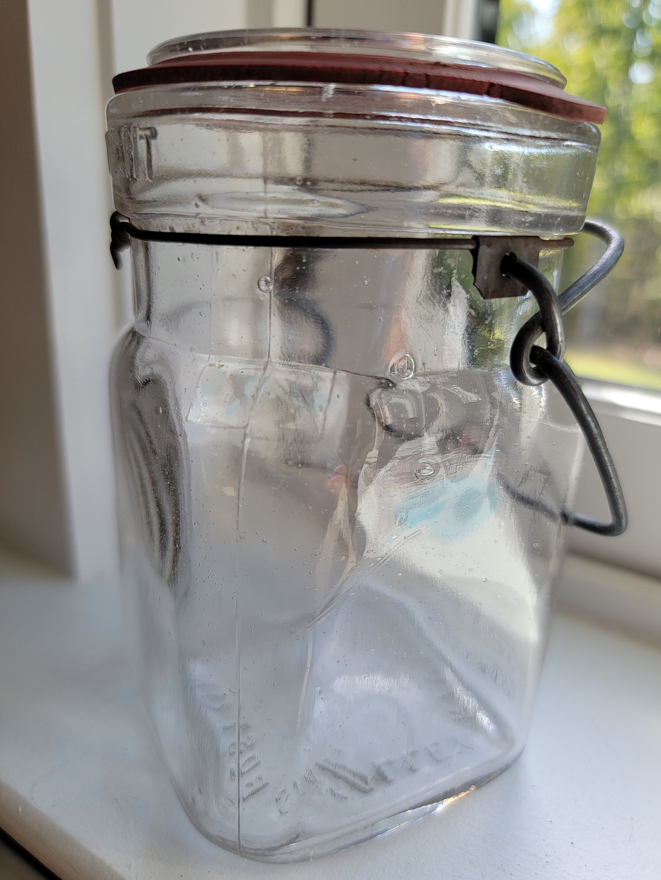 Pint Clear Square Glass Queen Jar Wire Bail Closure SKO - Etsy