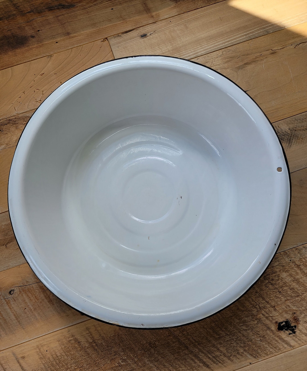 Extra Large Round Enamel Wash Basin With Black Trim - Etsy