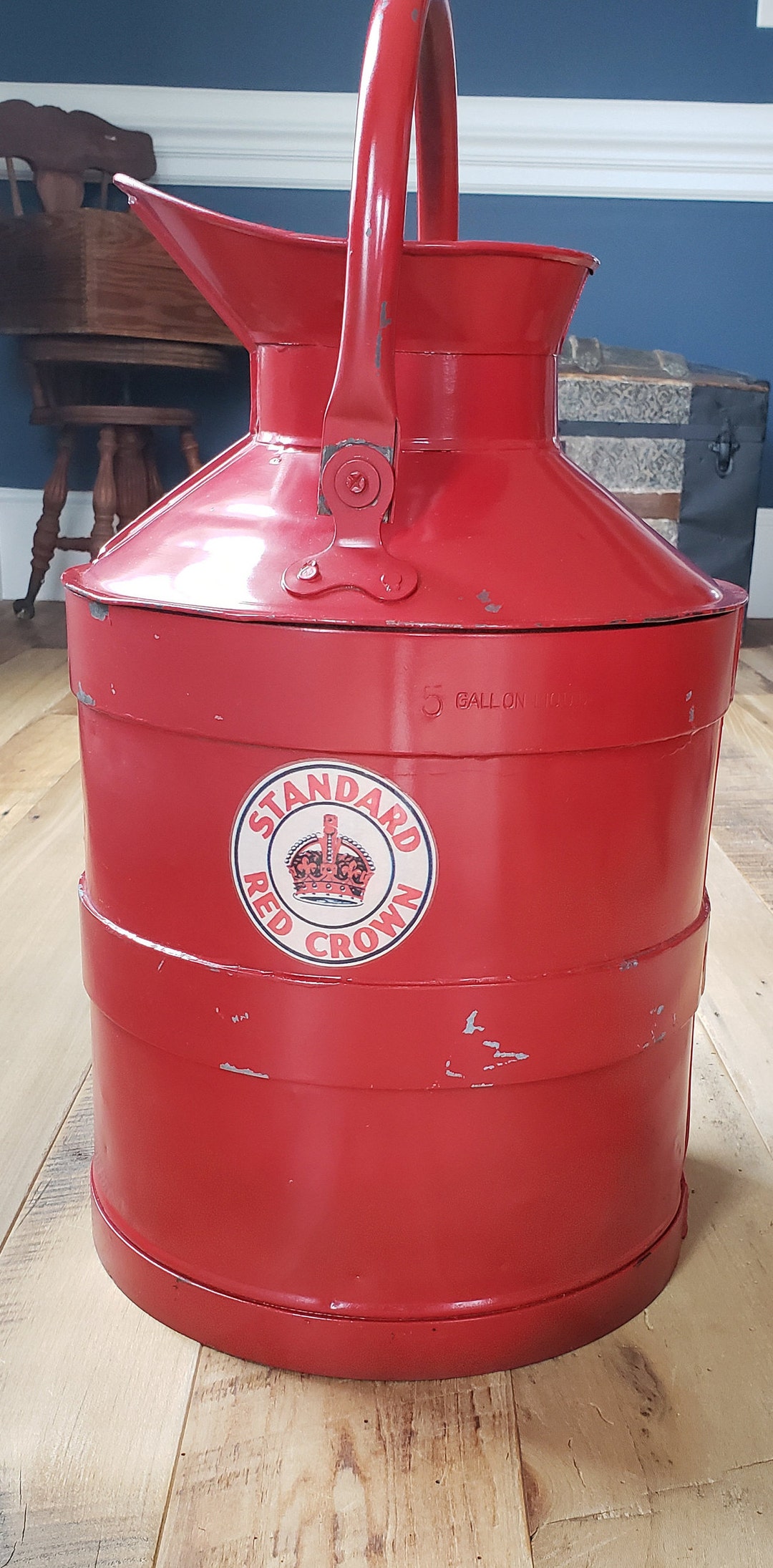 Vintage 5 Gallon Oil Can - Etsy