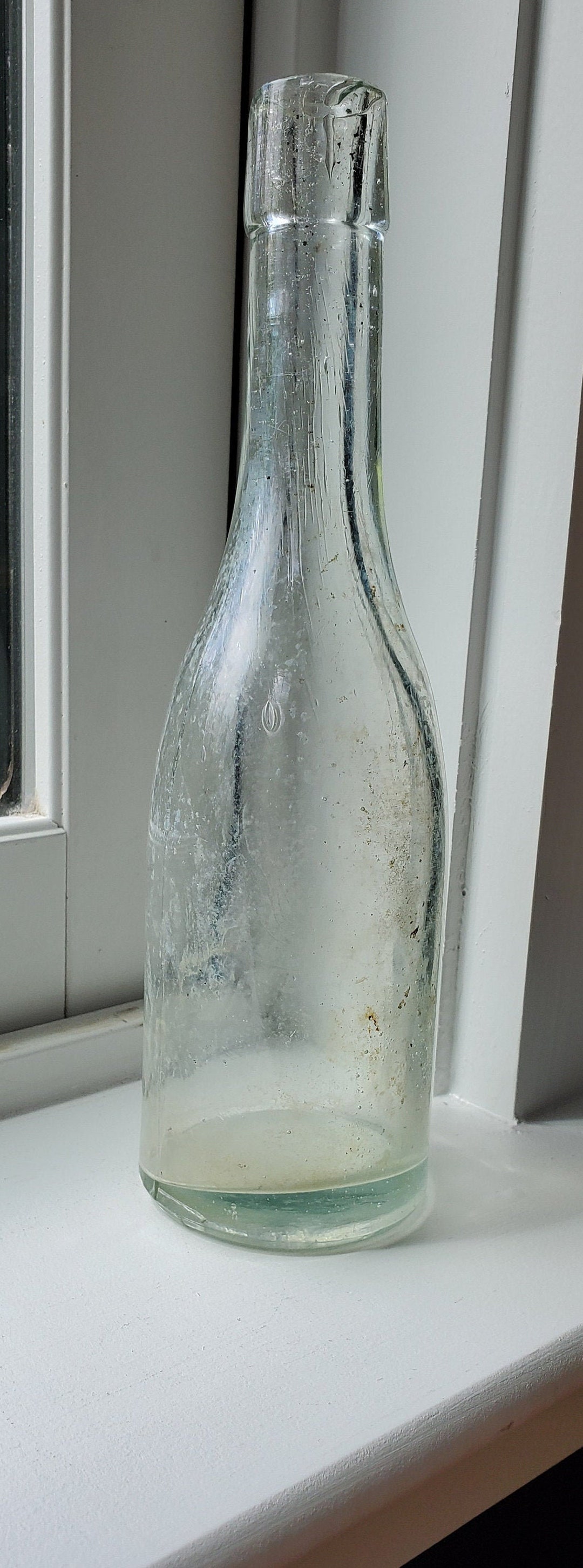 Light Green Clear Glass Bottle - Etsy