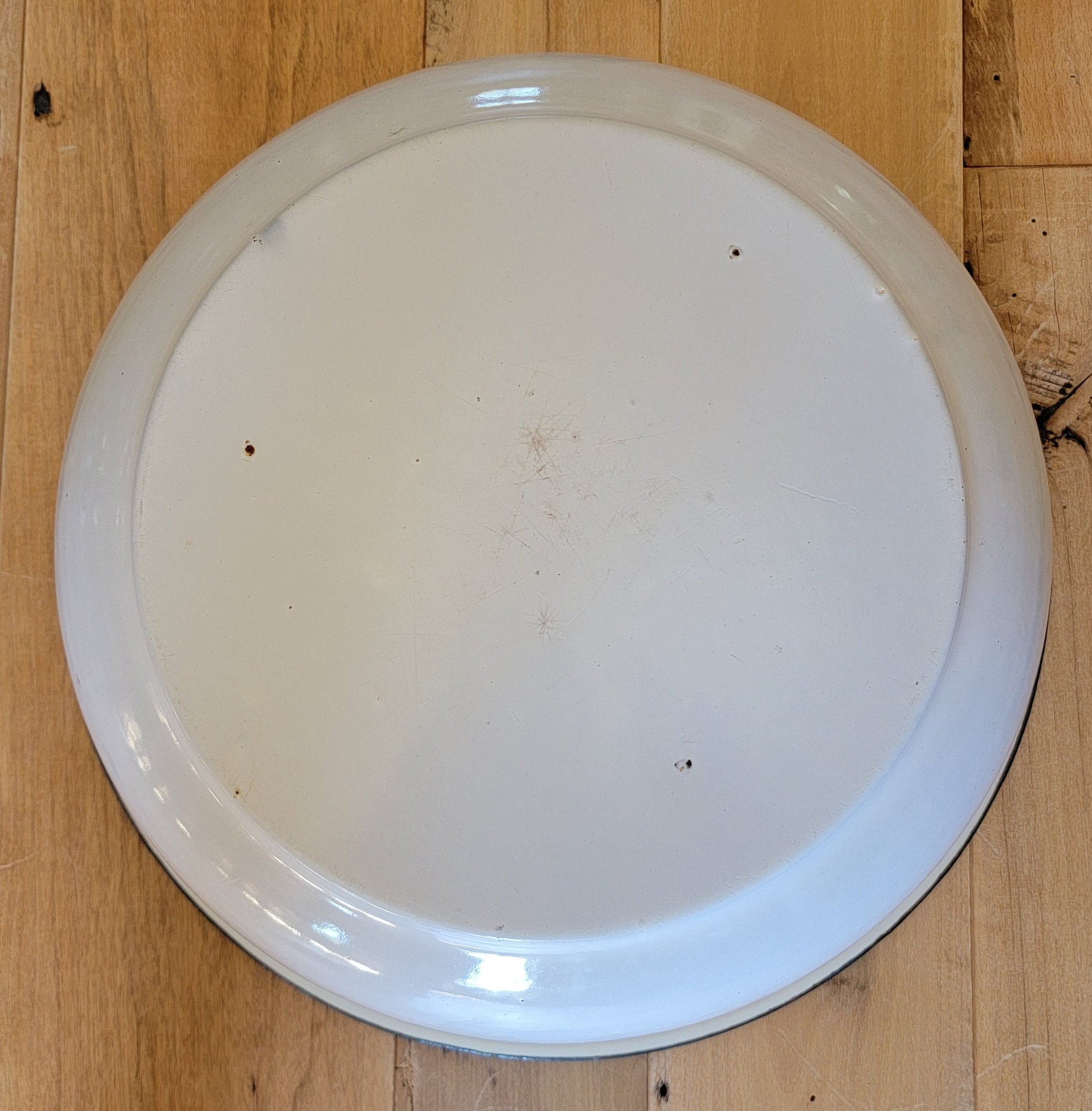 Extra Large Round Wash Basin White Enamel With Black Trim - Etsy