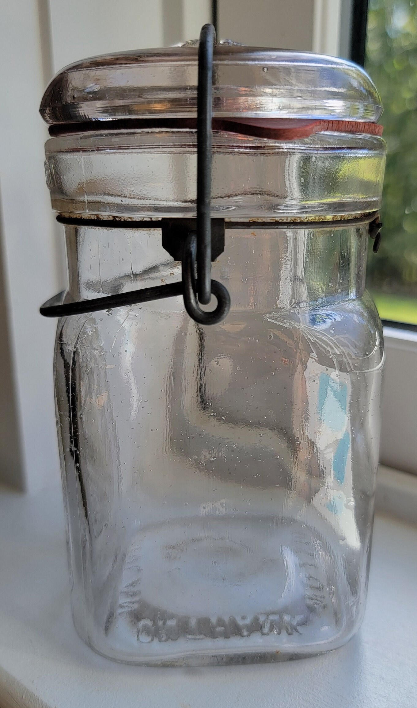 Pint Clear Square Glass Queen Jar Wire Bail Closure SKO - Etsy