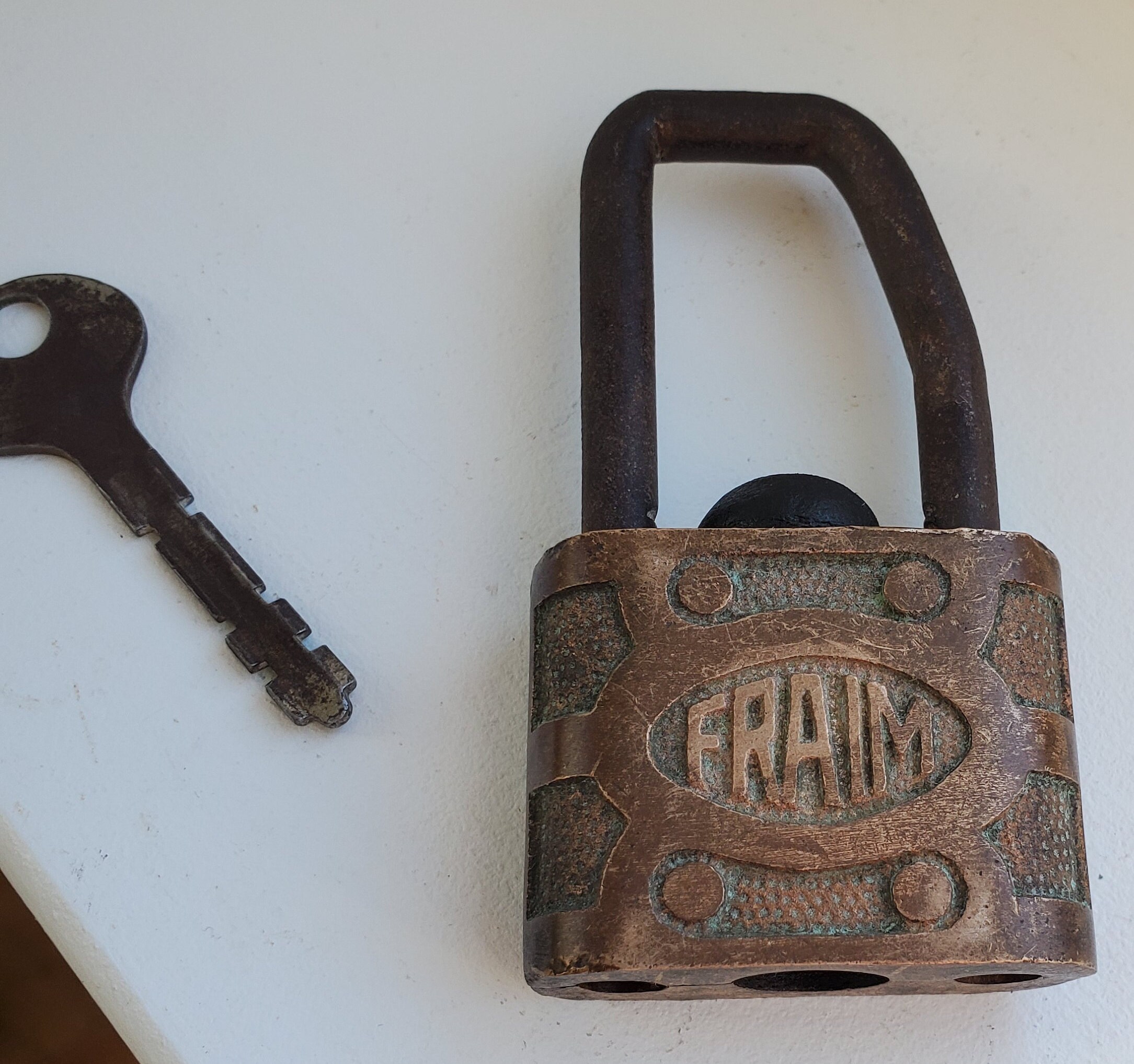 Vintage Fraim Padlock With Original Key - Etsy