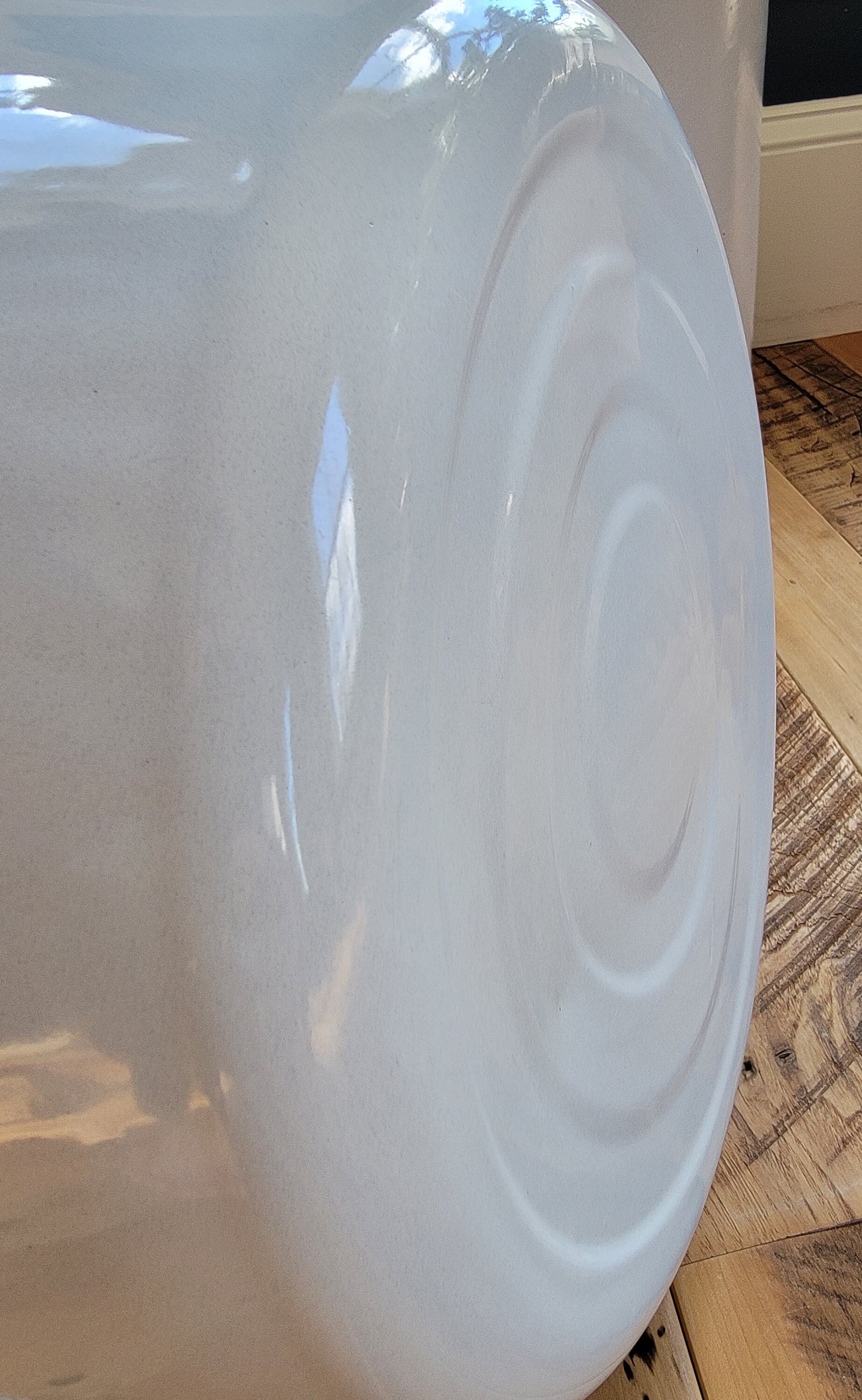 Extra Large Round White Enamel Wash Basin With Black Trim - Etsy
