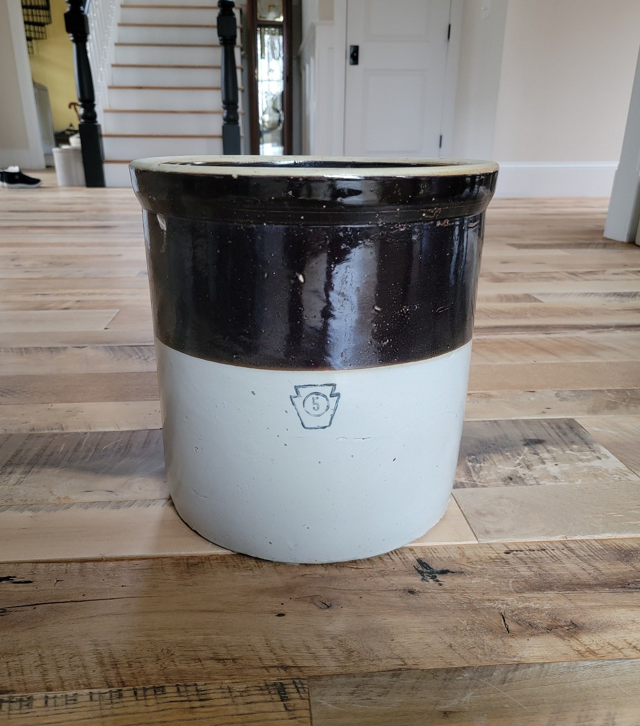 5 Gallon Keystone Two Tone Belted Crock - Etsy