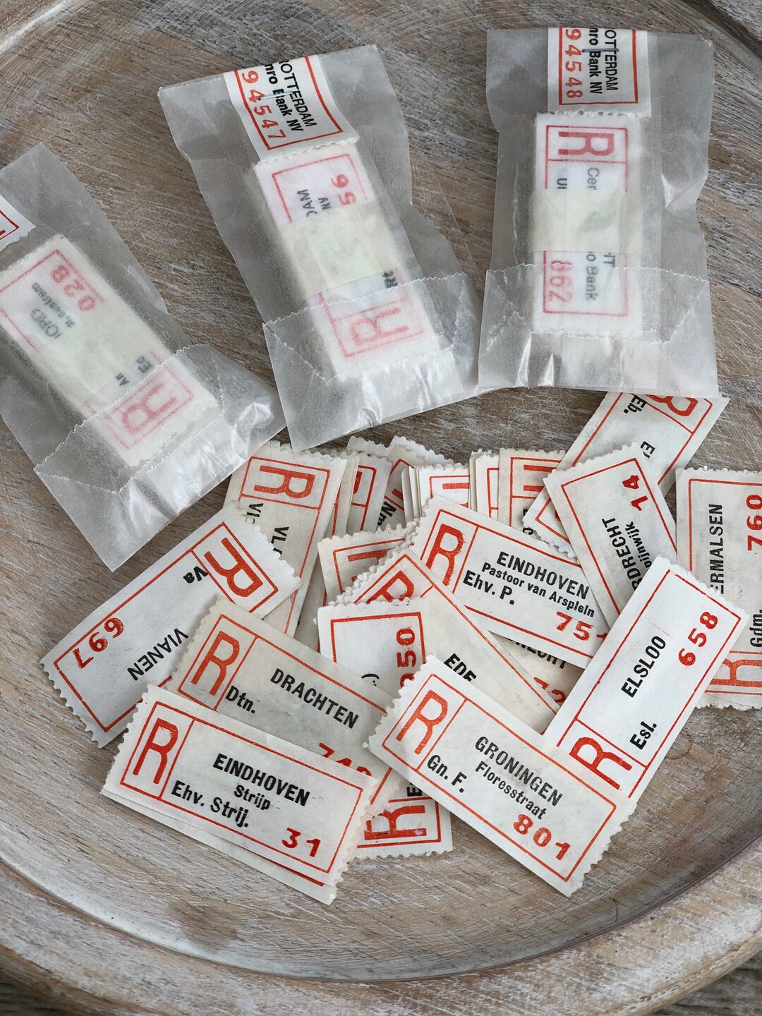 Set of 100 Vintage Mail Seals / Rubberized Labels, Post Marks, Post ...