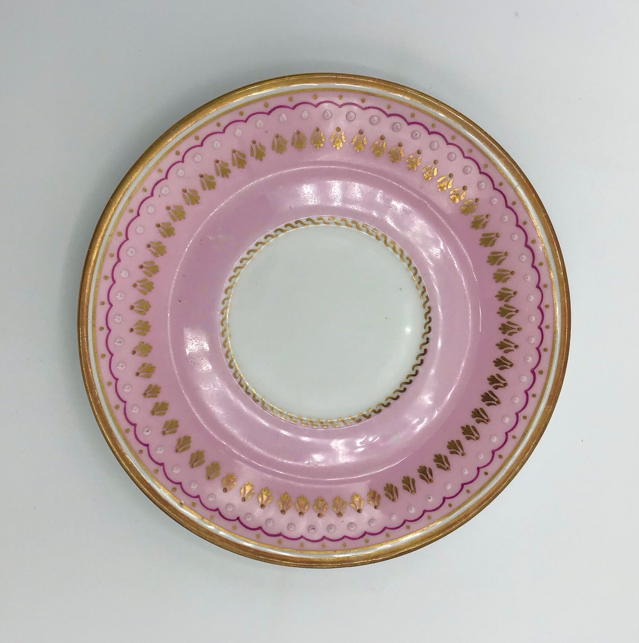 English 19th Century Minton Pink Enamelled Cup and Saucer Pattern 5993 ...