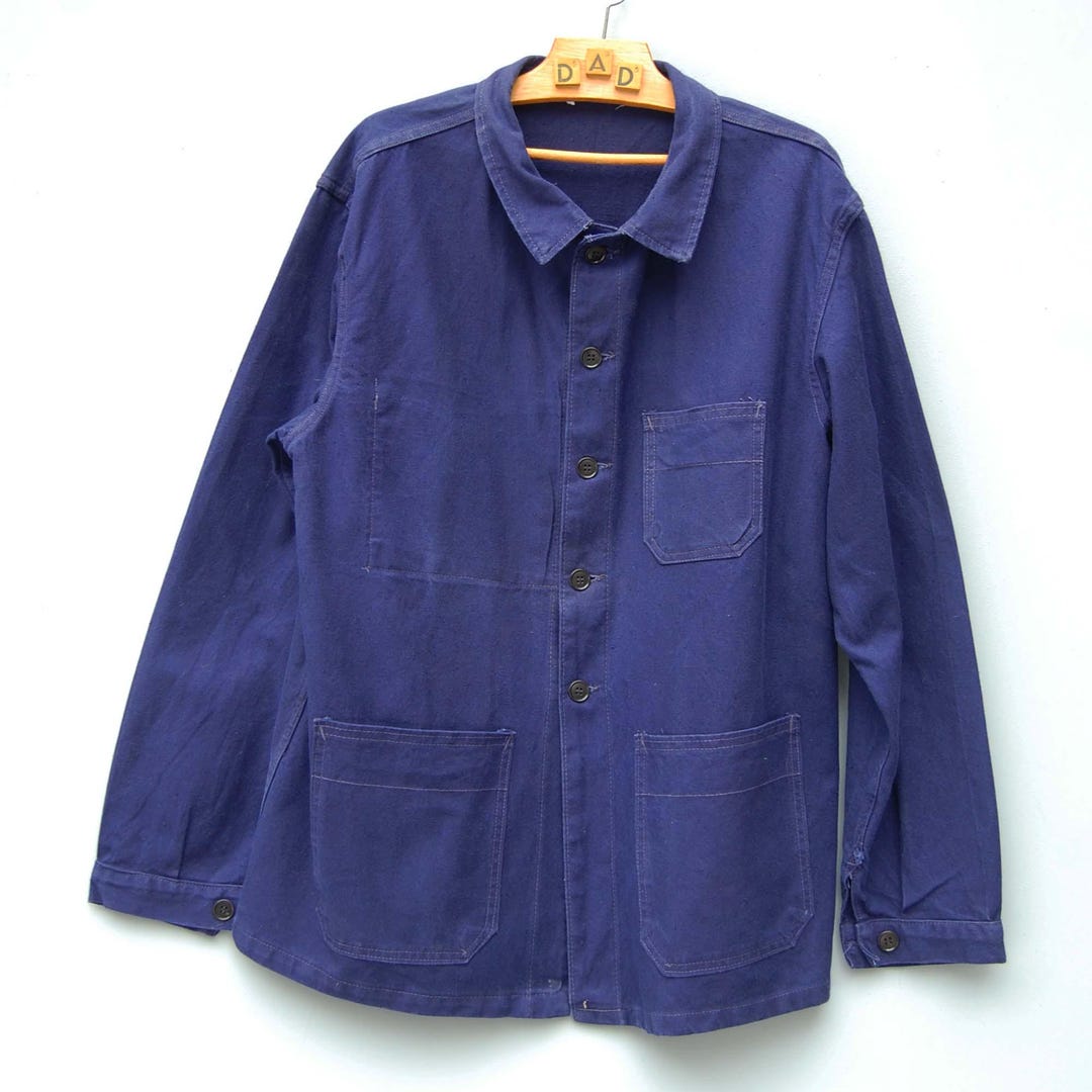Used Blue French Work Jacket, Large - Etsy