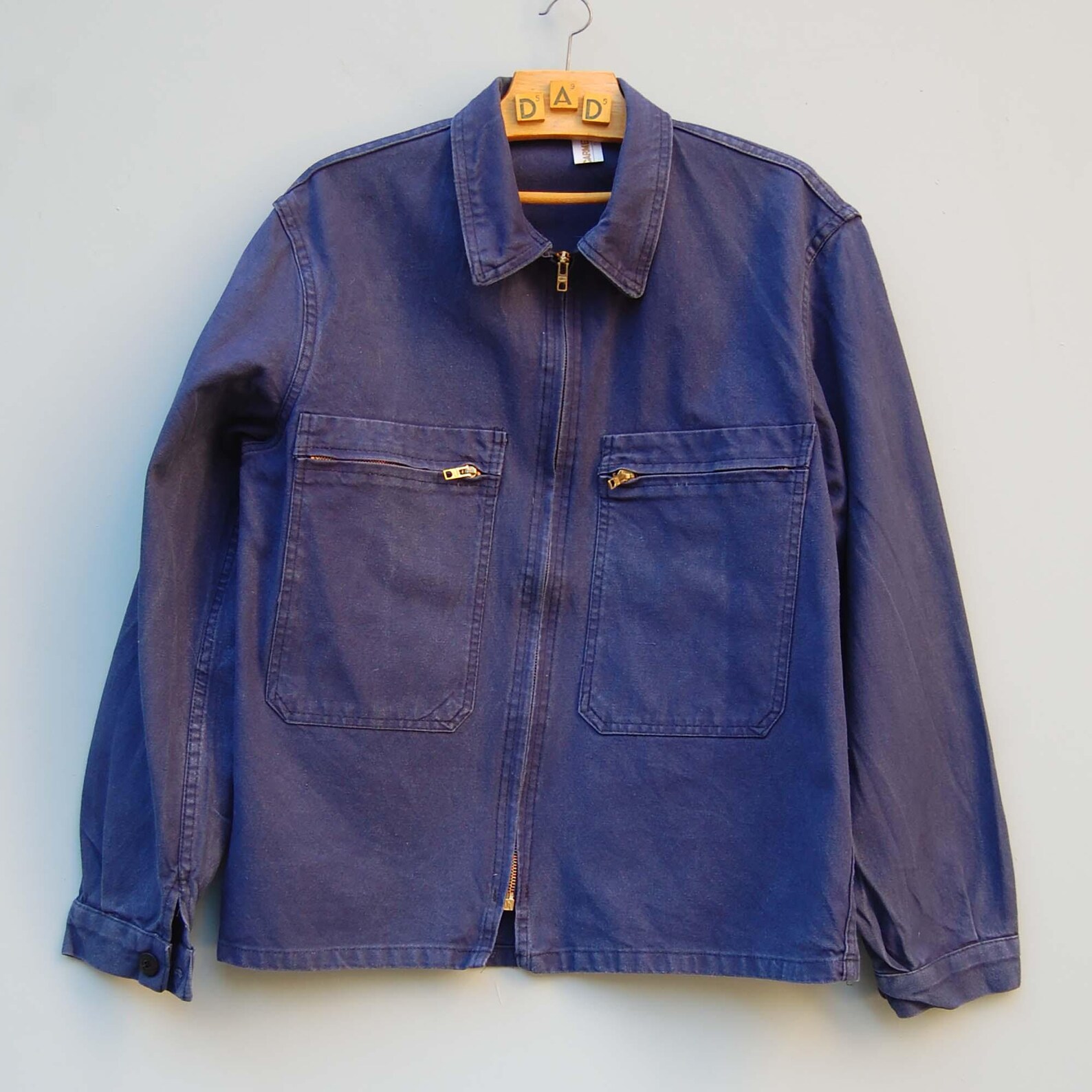 Blue Chore Coat, French Cyclist Style Work Jacket, - Etsy