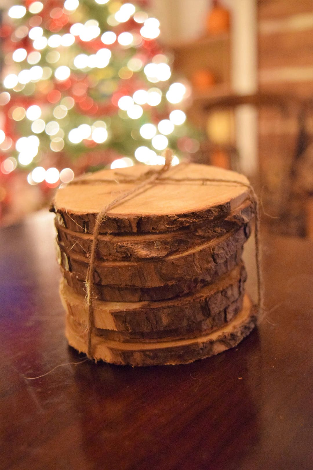 Natural Wood Table Coasters - Etsy
