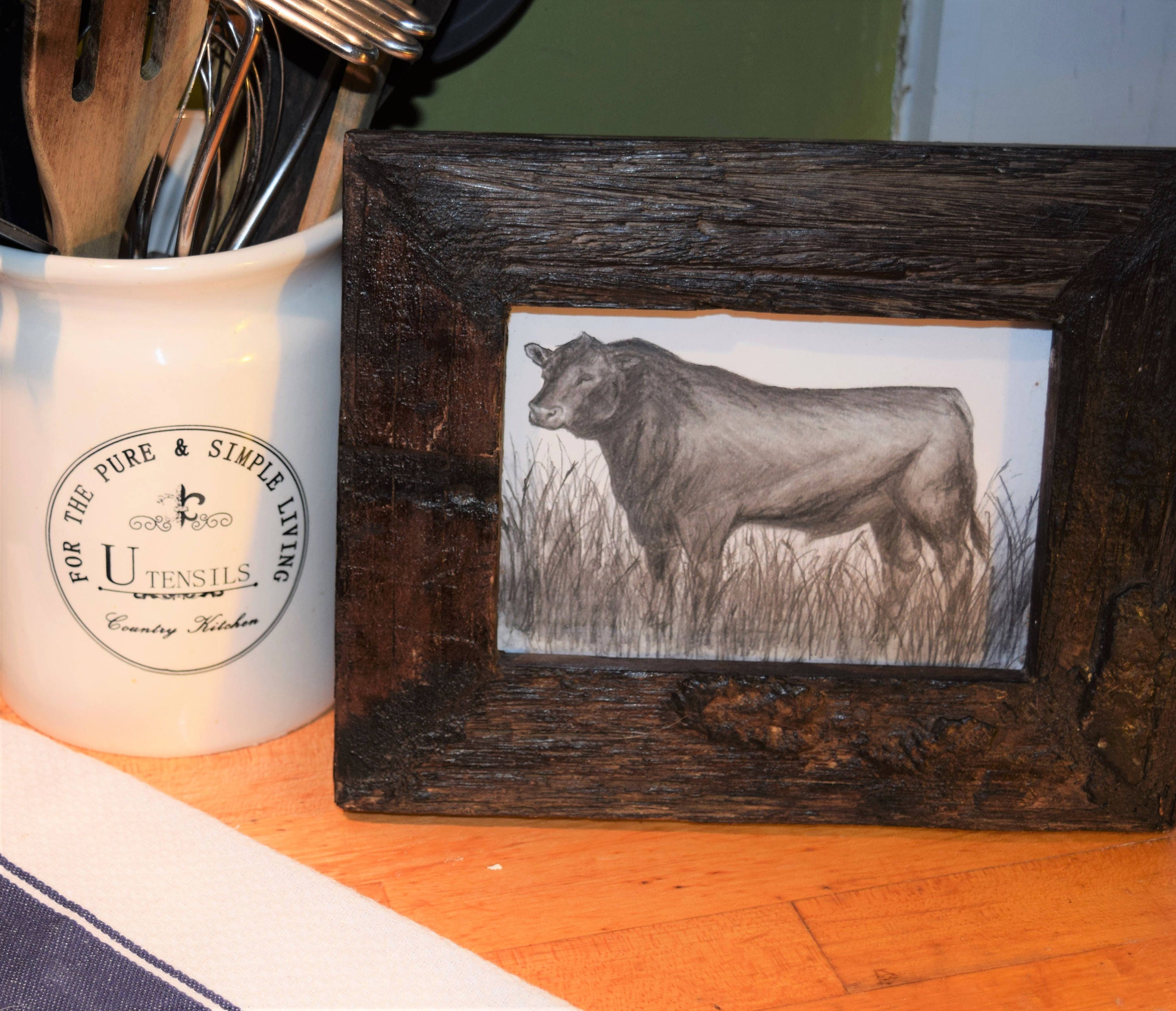 Black Angus Bull Pencil Sketch - Etsy Canada