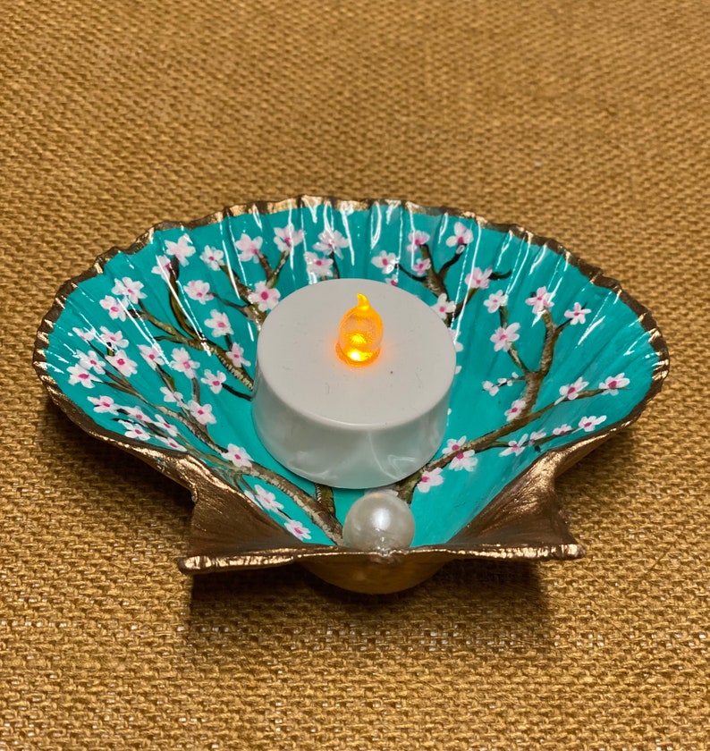 Painted Scallop Shell Jewelry Holder Ring Dish Trinket Holder - Etsy