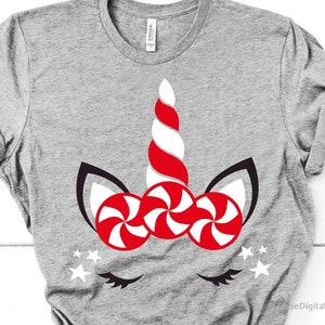 Candy Cane Unicorn Svg, Christmas Unicorn Svg, Candy Cane Cutie ...