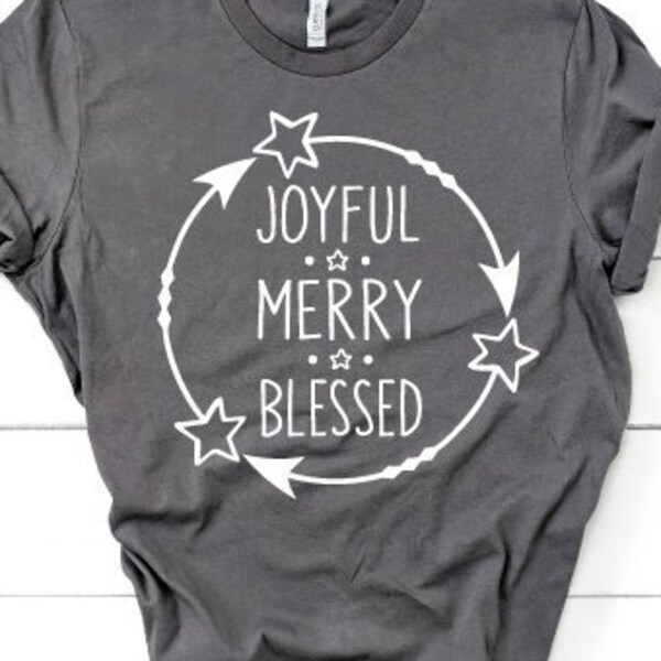 Joyful Merry Blessed Svg - Etsy