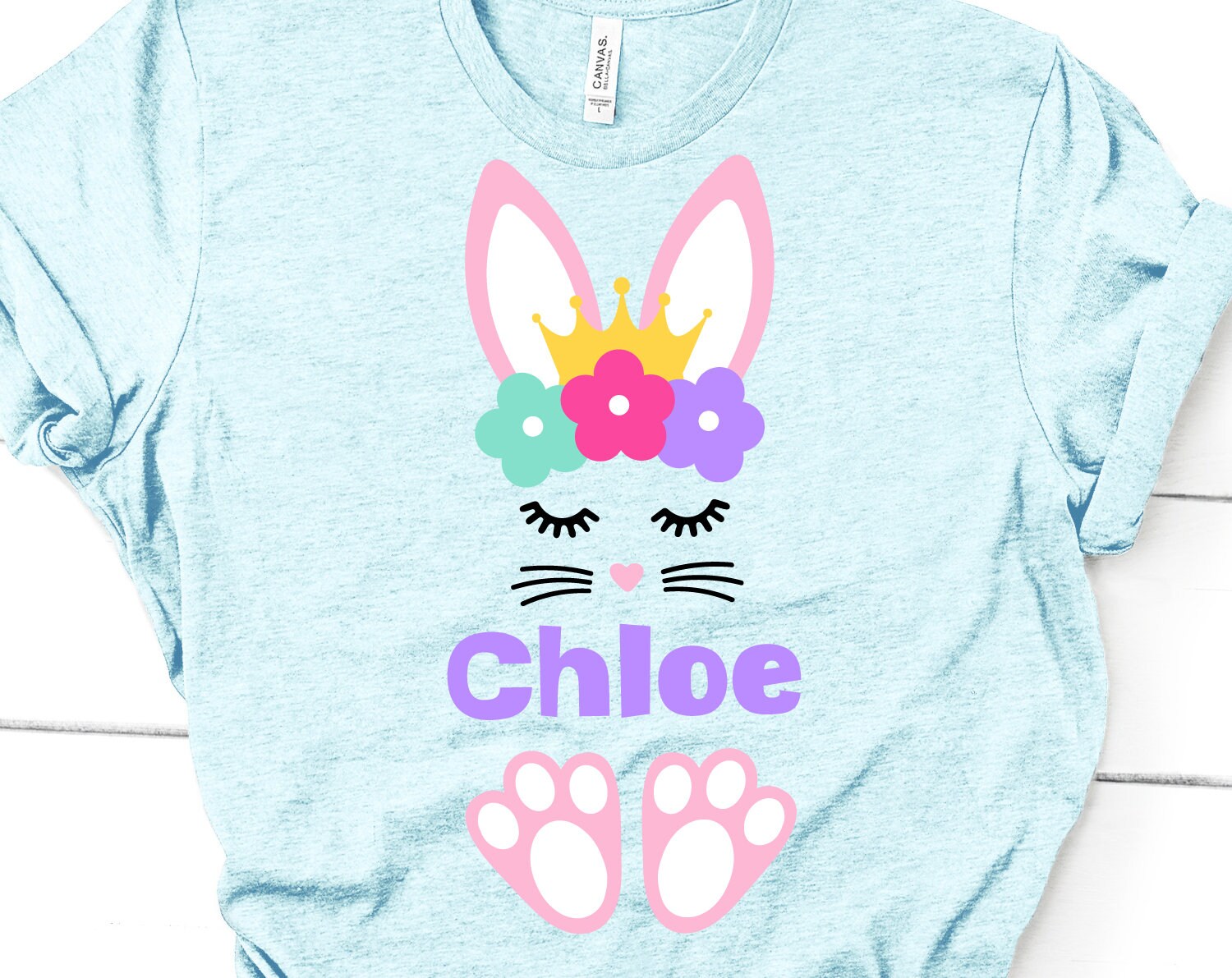 Girl Bunny With Tiara Svg Easter Bunny Svg Easter Monogram - Etsy