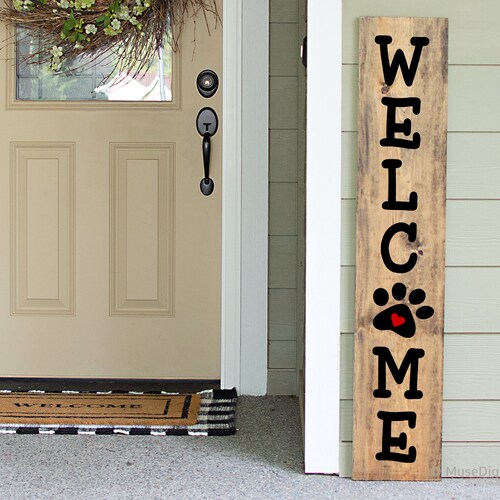 Welcome Paw Print SVG PNG Dog Lover Animal Lover Welcome - Etsy