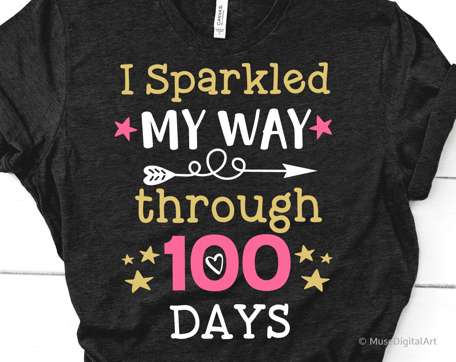 Girl 100th Day Of School Svg I Sparkled My Way Through 100 Etsy