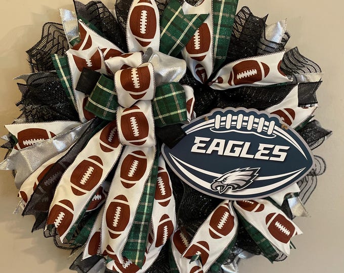 Philadelphia Eagles Football Wreath - Etsy