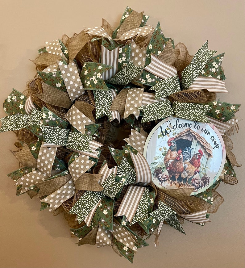 Welcome to Our Chicken Coop Farmhouse Yearound Wreath - Etsy