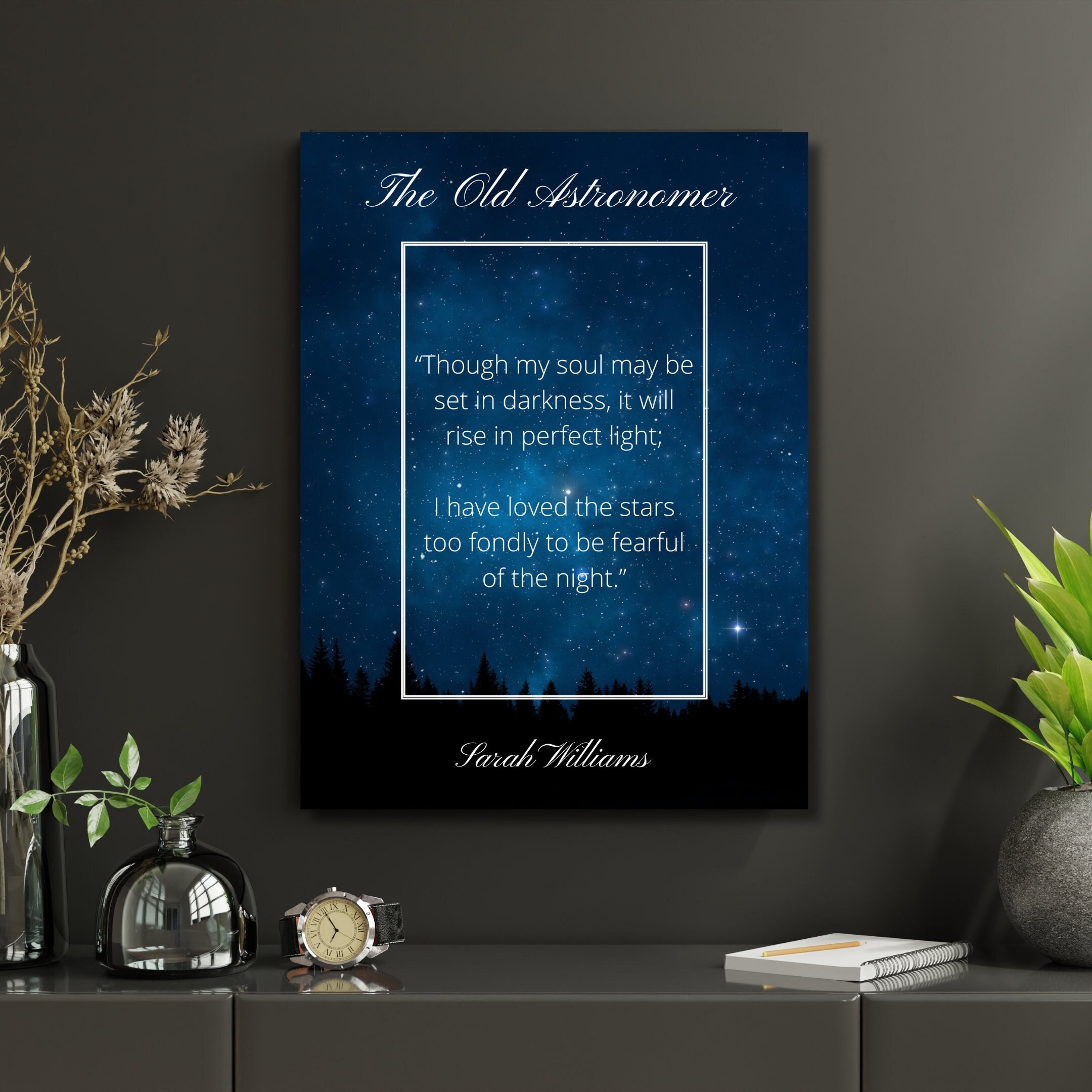 The Old Astronomer Poem Poetry Wall Art Night Sky Canvas Print Sarah ...