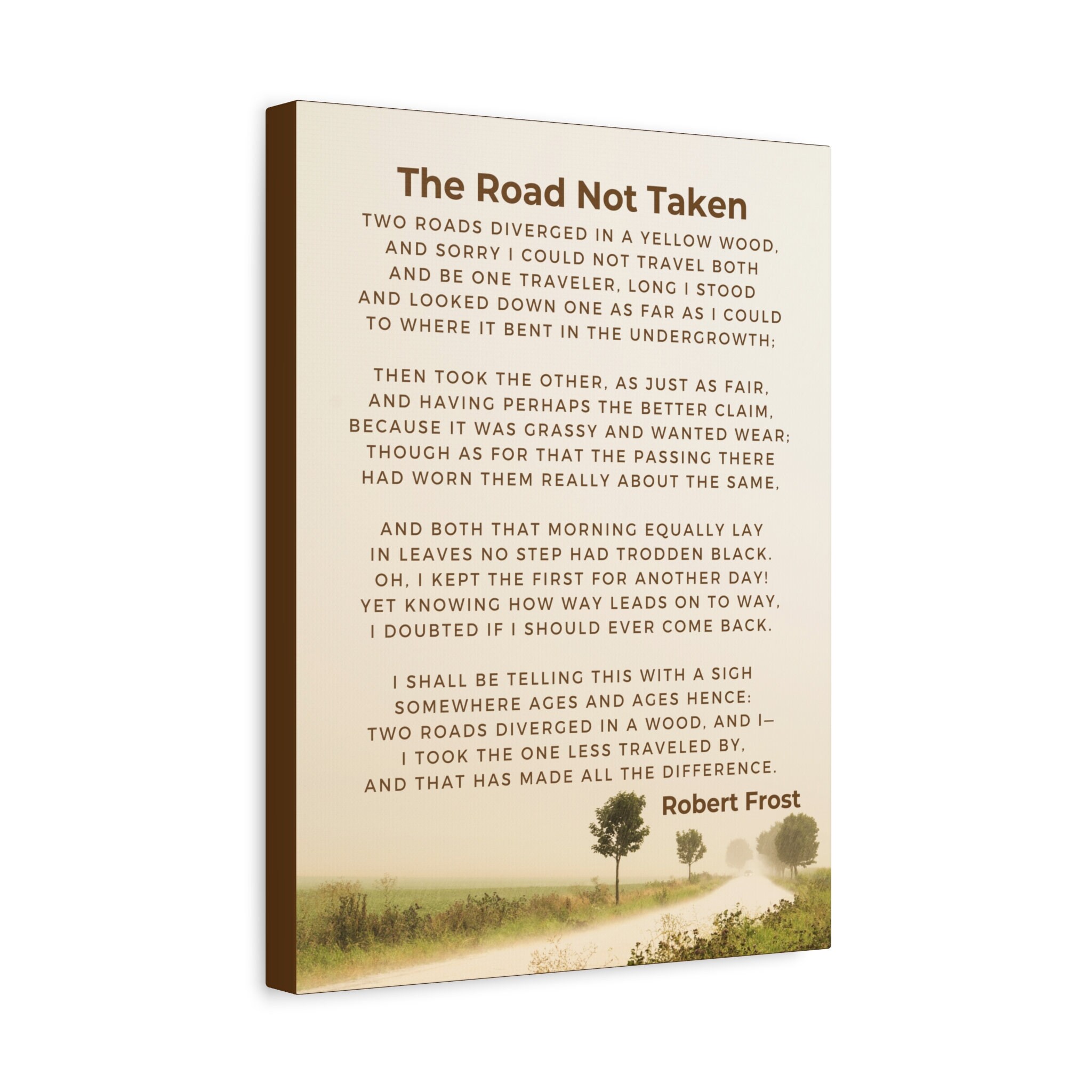 Robert Frost Canvas Print the Road Not Taken Poem Road Less Traveled ...