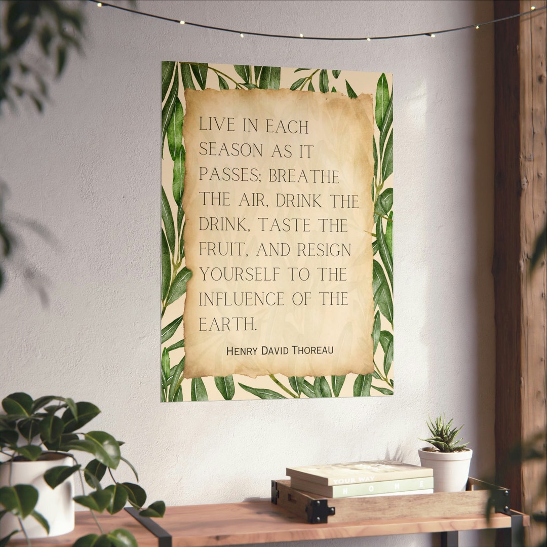 Thoreau Poetry Poster Henry David Thoreau Walden Quote Poetry Print ...