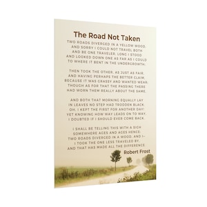 Robert Frost Print the Road Not Taken Poem Road Less Traveled Poem Robert Frost Poster Poetry ...