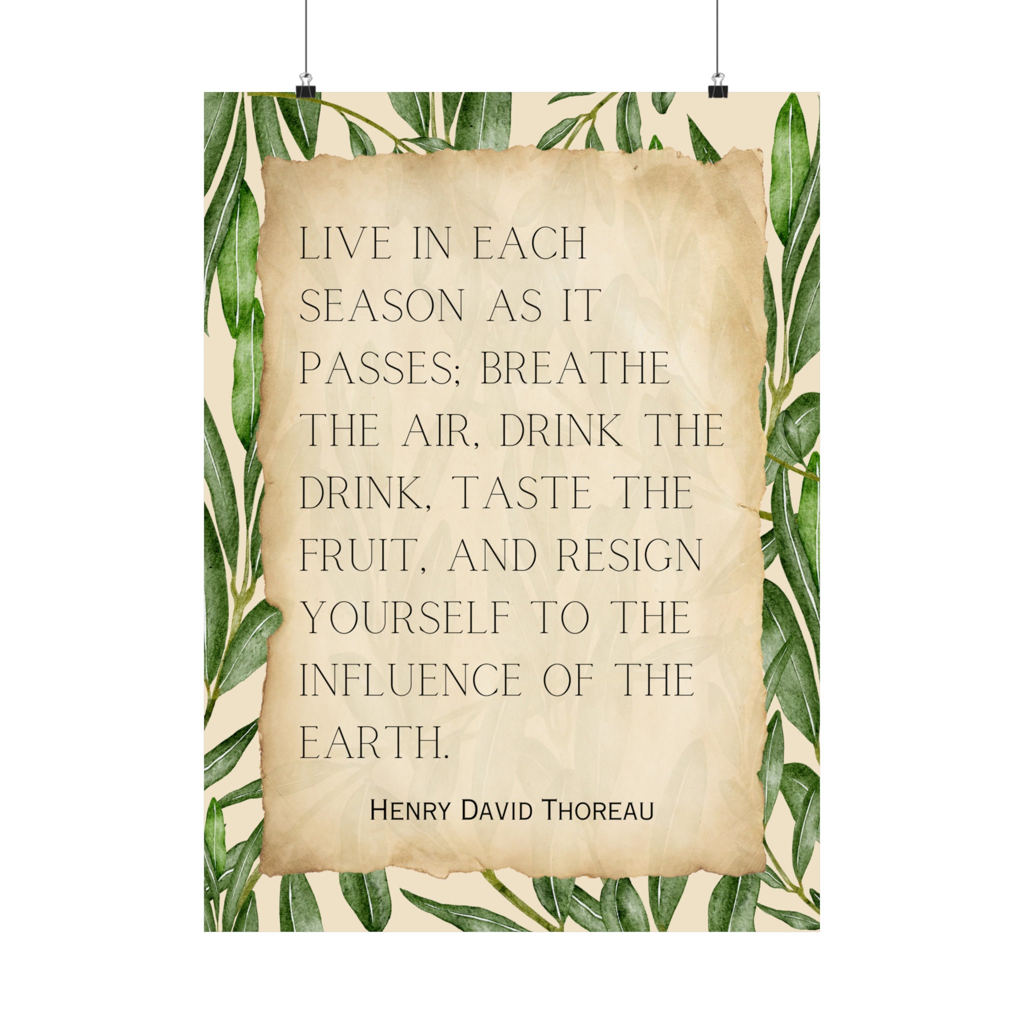 Thoreau Poetry Poster Henry David Thoreau Walden Quote Poetry Print ...